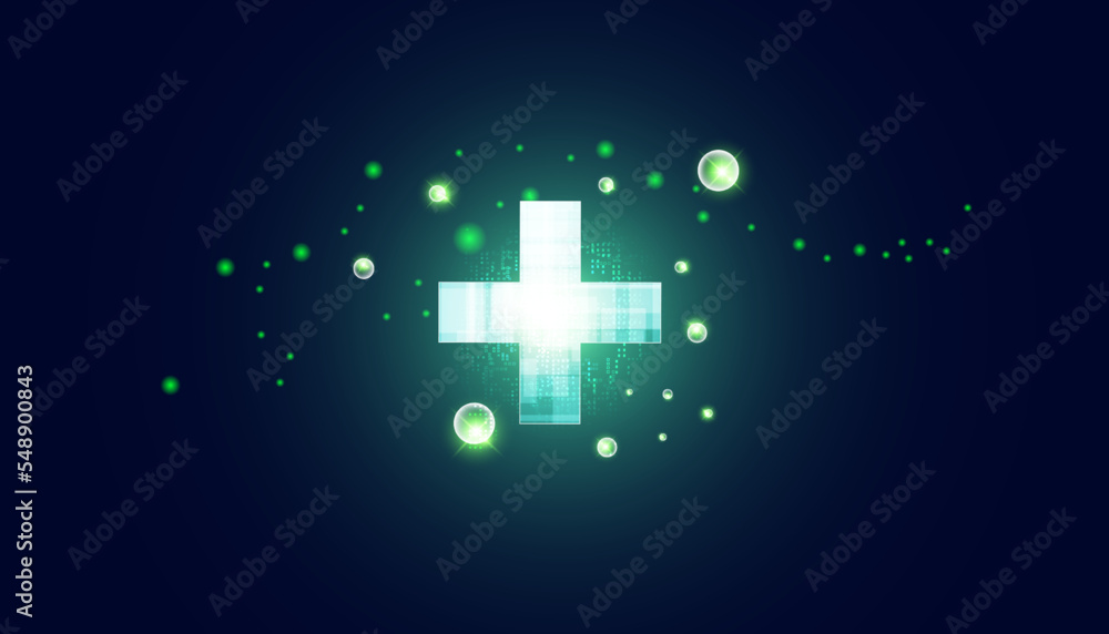 Abstract Health Health Plus symbol beautiful background Blue Green ...