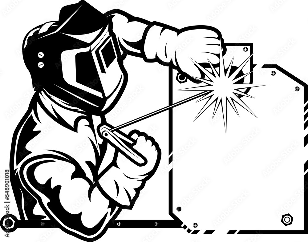 Welder logo on white background vector illustration Stock Illustration ...