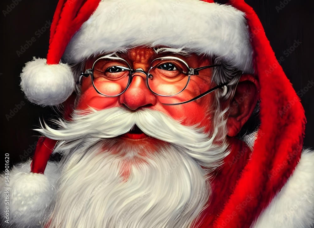 The fat, jolly man in the red suit smiles down at me from the picture ...