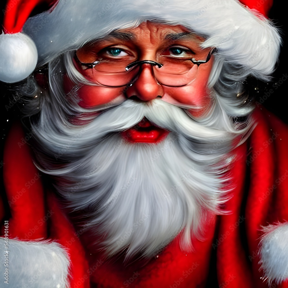 The picture is of a jolly old man with a long white beard. He's wearing ...