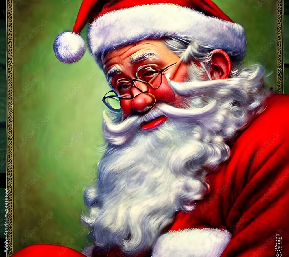 A jolly old man with a twinkle in his eye and a long white beard stares ...