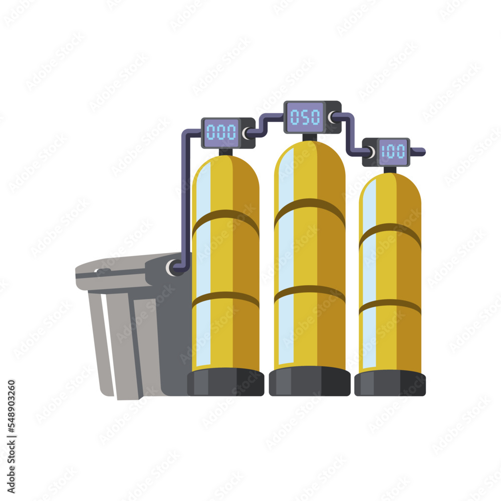Water filters for purification and disinfection process illustration ...