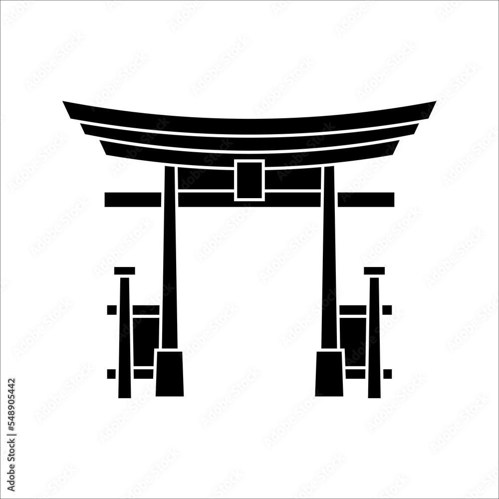 Japan or Chinese gate icon. Best tourist destinations in the world ...