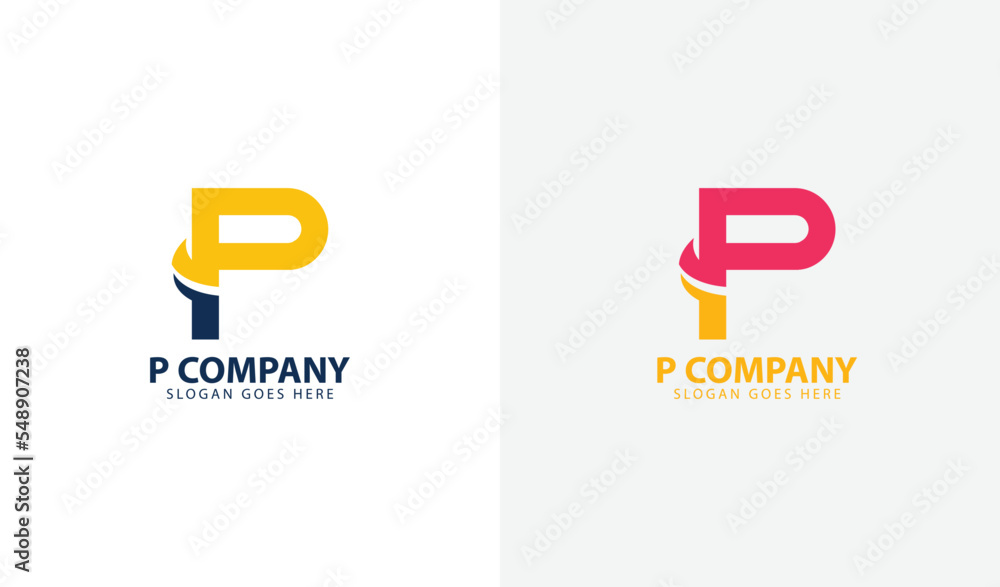 letter p company logo template simple design Stock Vector | Adobe Stock