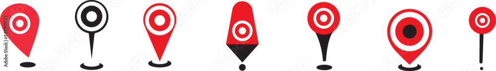 Set of Location pin icons. Modern map markers. Location mark icons. Map ...
