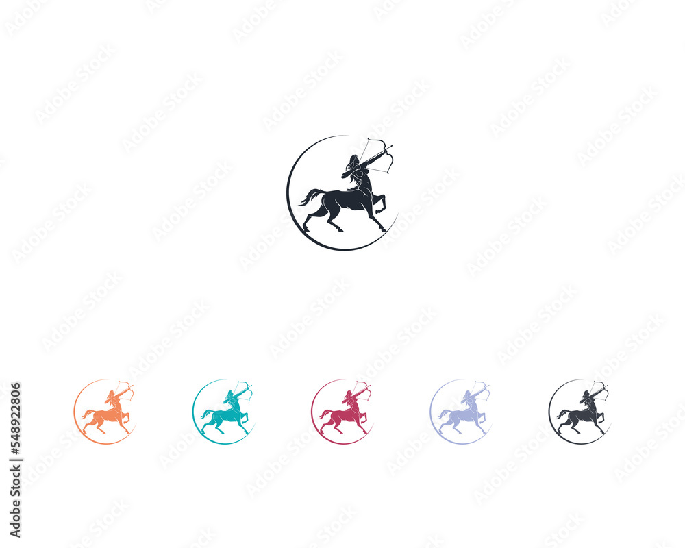 Centaur Archer, mythology creature, Sagitarius Zodiac Sign vector logo ...