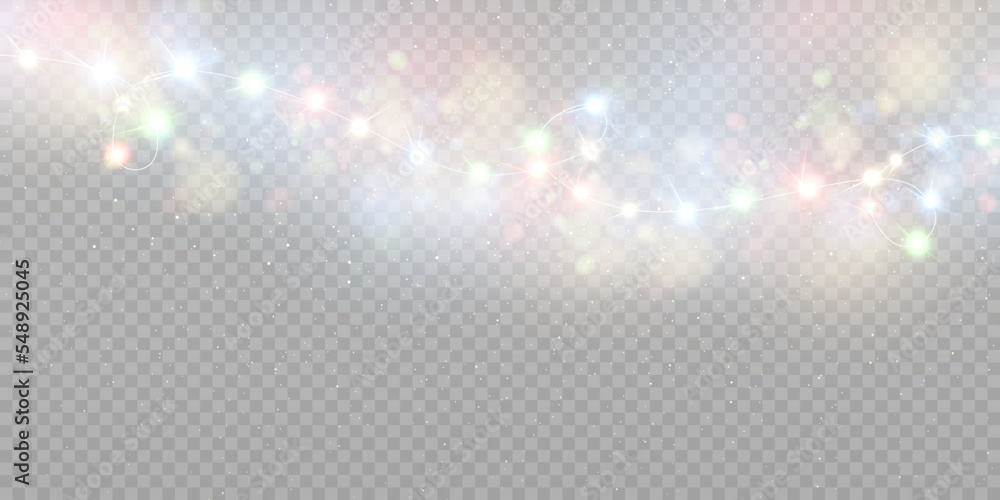 Light effect with lots of glittery glare particles shining on a ...