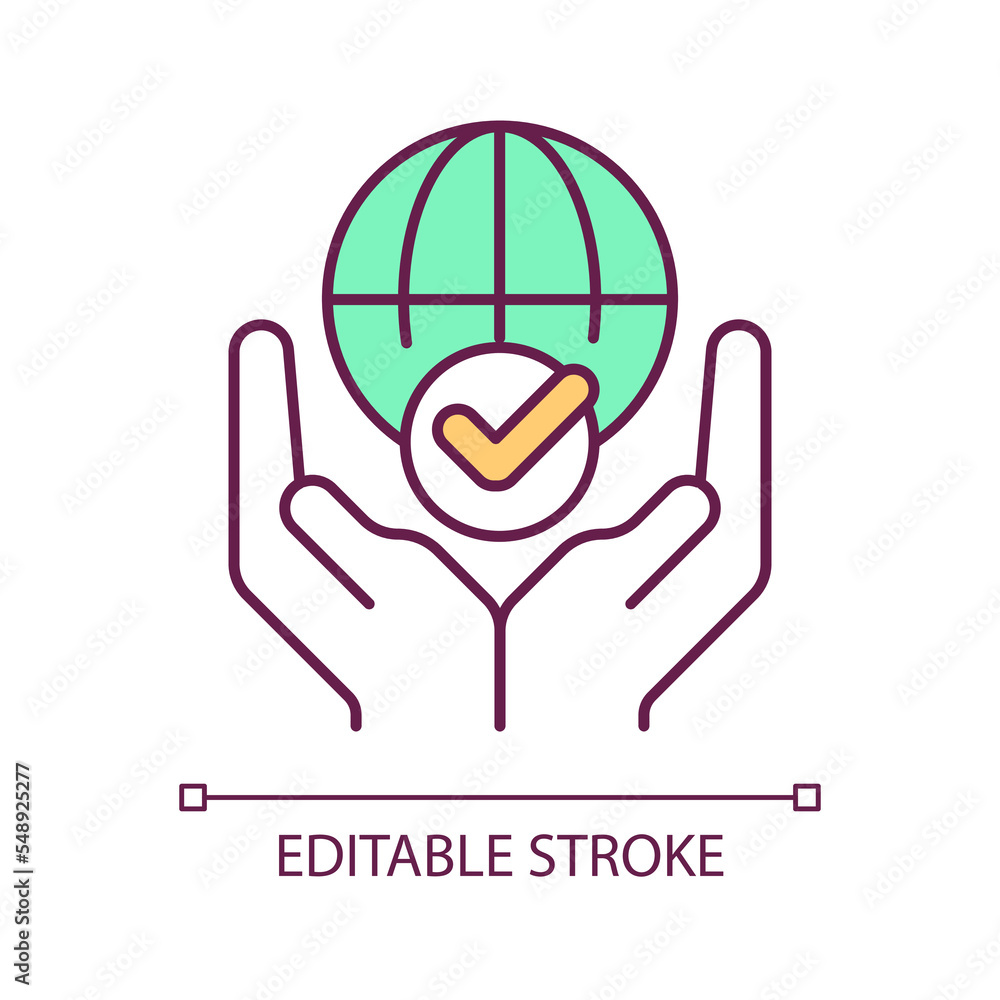 Protect environment RGB color icon. Sustainable development ...