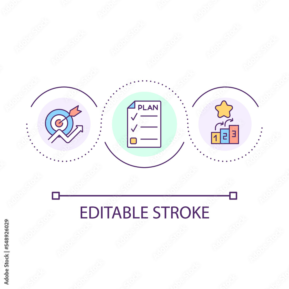 Target goals loop concept icon. Development plan. Improvement strategy ...