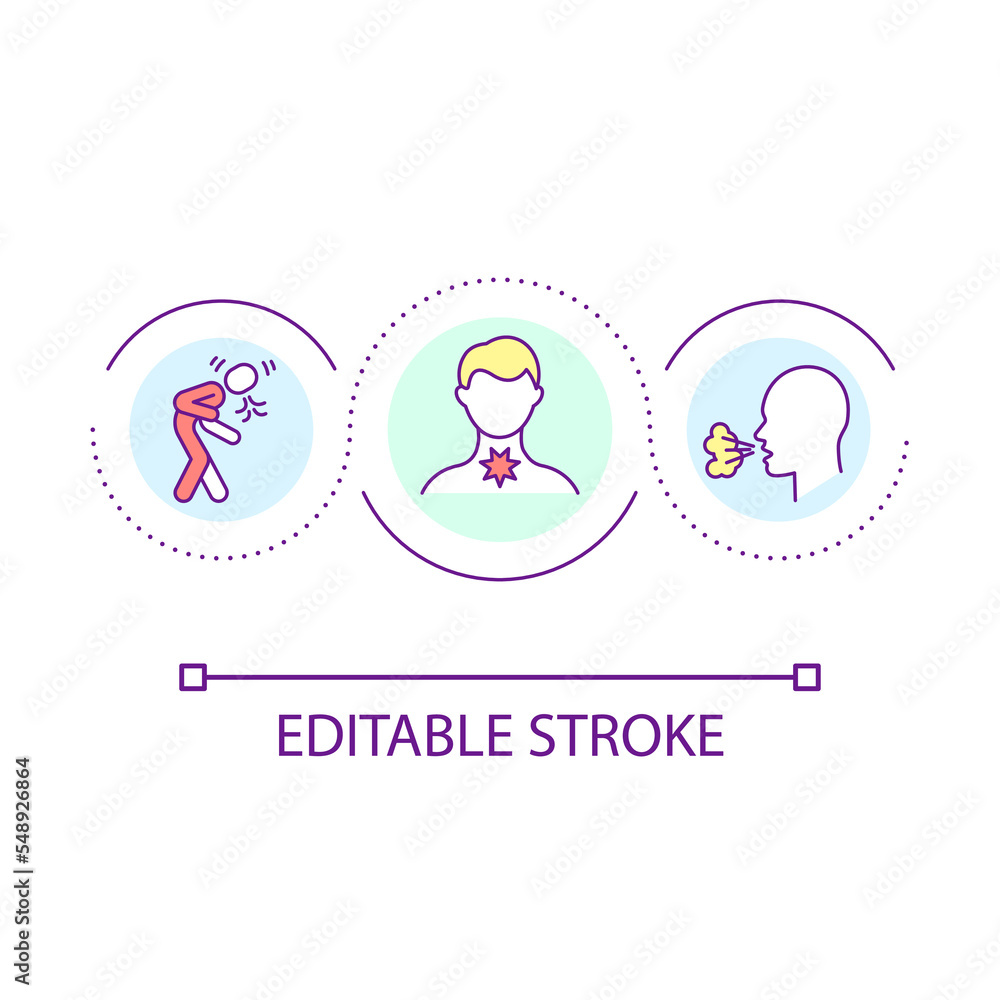Acute respiratory infection loop concept icon. Virus diseases. Patient ...
