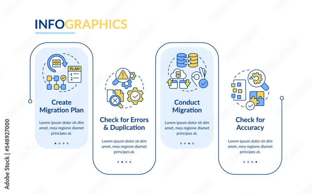 Website data transfer rectangle infographic template. Change CMS. Data ...