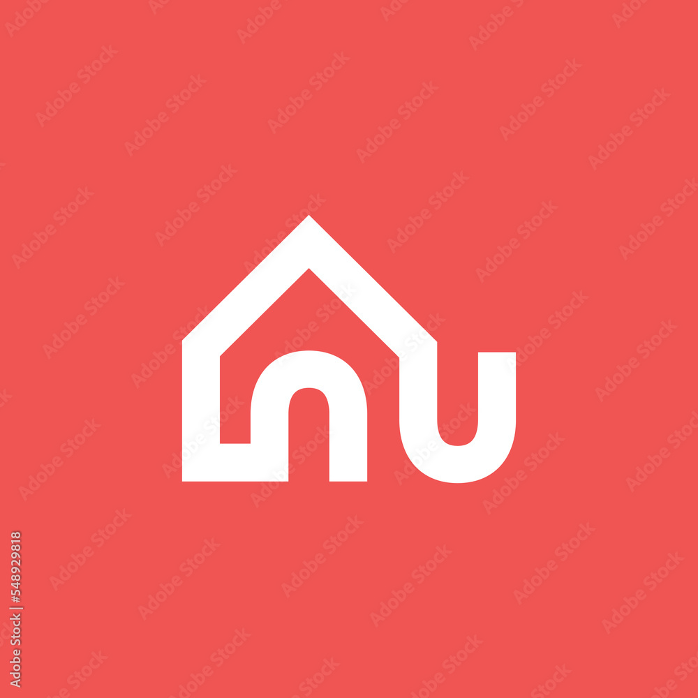 Nu Home Logo Design Stock Vector | Adobe Stock