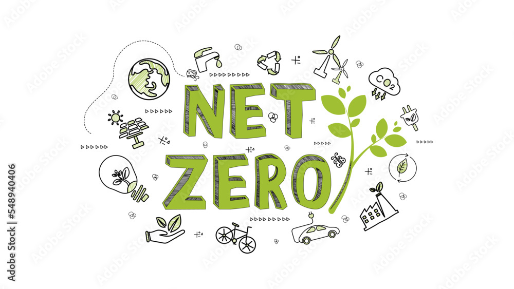 Net zero and carbon neutral concept. Net zero greenhouse gas emissions ...