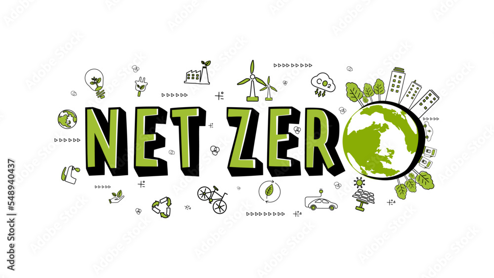 Net zero and carbon neutral concept. Net zero greenhouse gas emissions ...