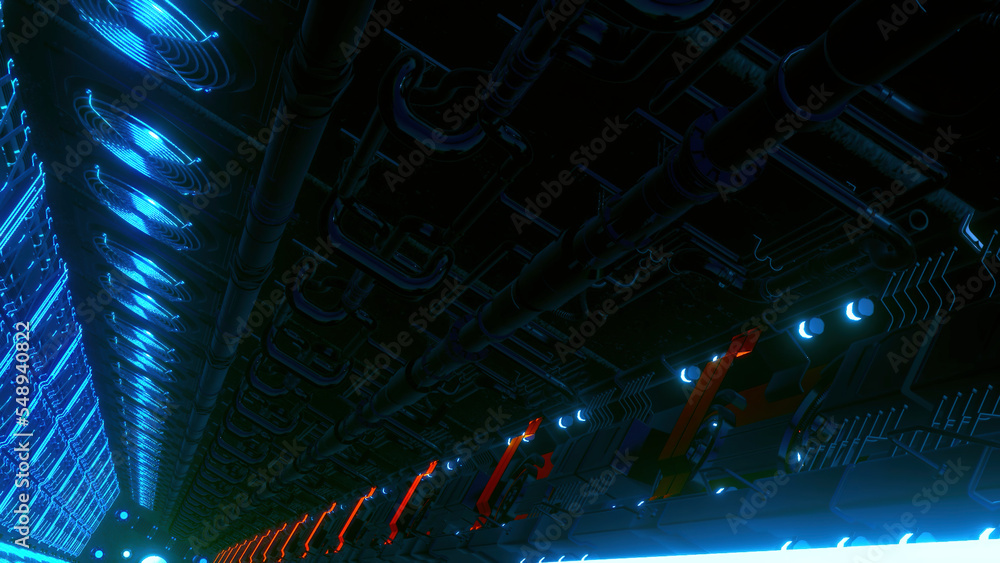 Blue grid. Motion.A light background in abstraction with bright ...