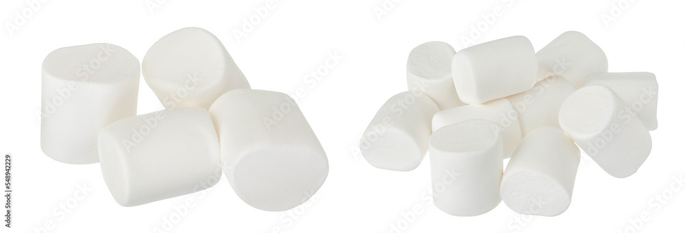 Marshmallow isolated on white background with full depth of field Stock ...
