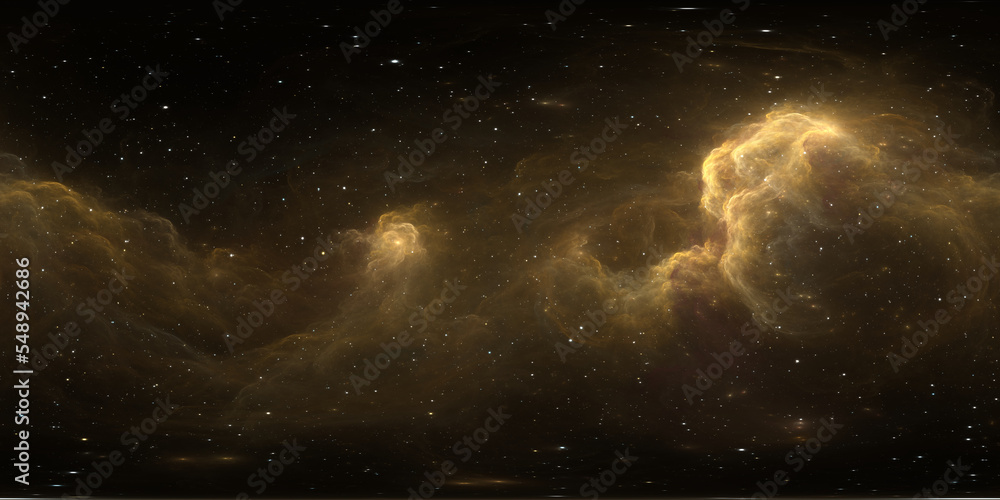 360 degree full sphere panoramic deep outer space background with giant ...