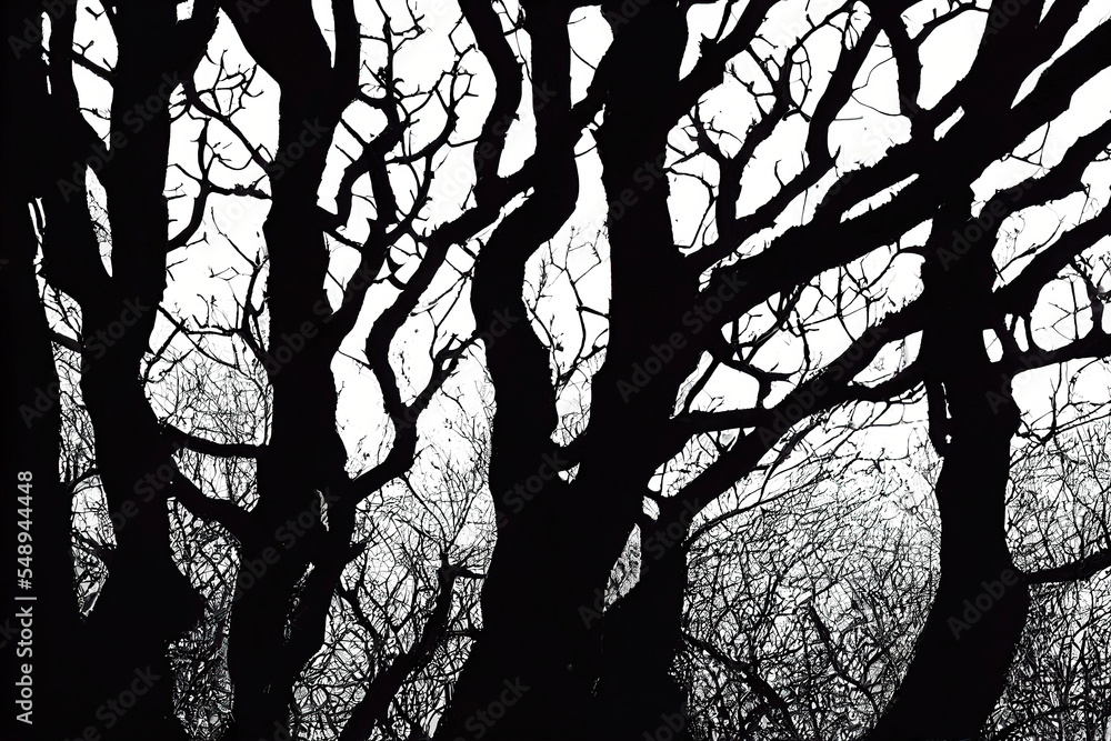 Many trees as silhouette as landscape and nature concept Stock ...