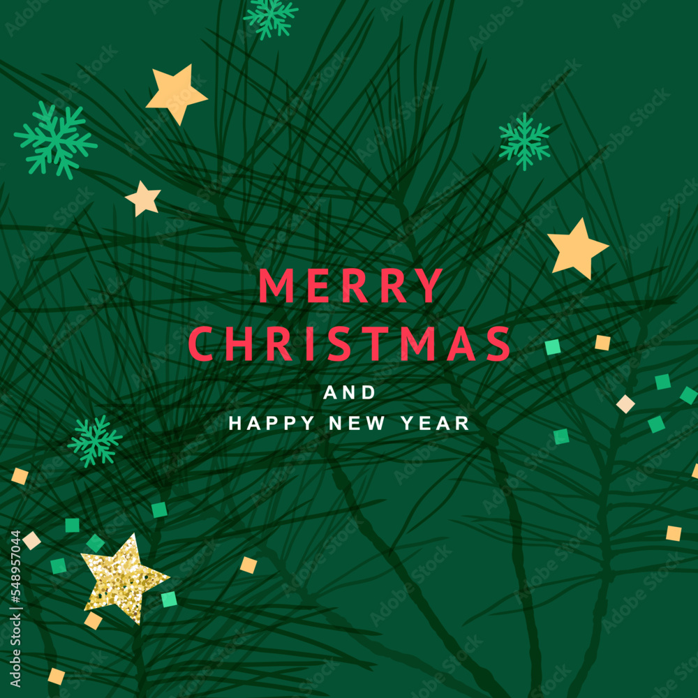 Merry Christmas and Happy New Year background, greeting card, poster ...