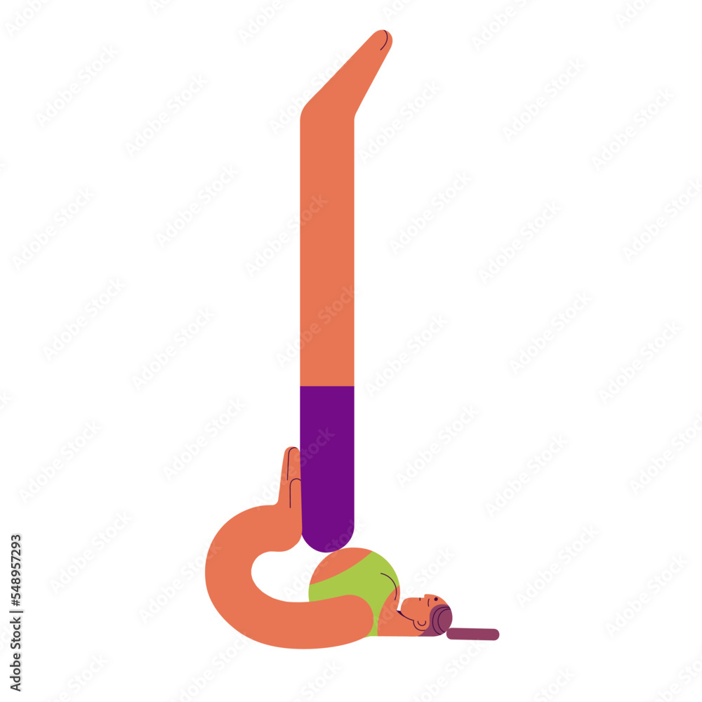Woman In Supported Shoulder Stand Pose Candlestick Position Healthy Girl Exercising In
