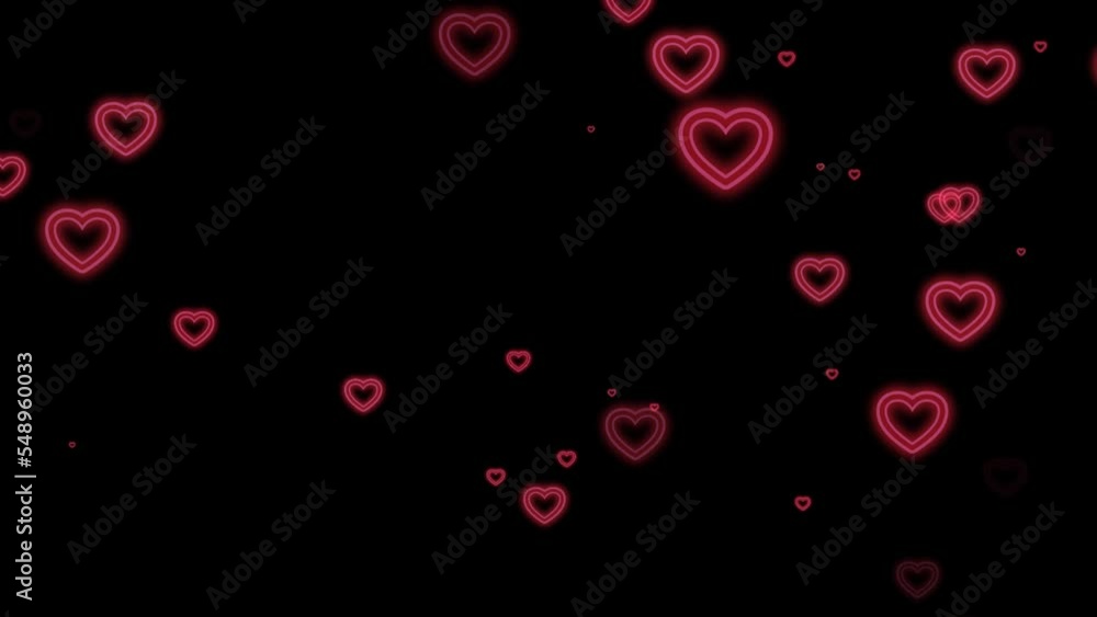 Animation of many hearts soaring from bottom to top Stock Video | Adobe ...