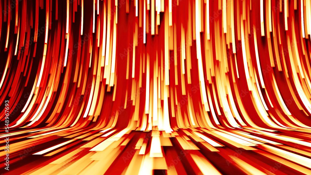 Background of moving curved stream of lines. Motion. Lines move in ...