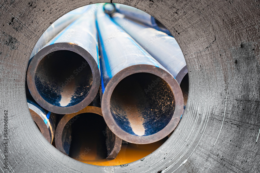 Water pipes for drinking water supply at a construction site ...