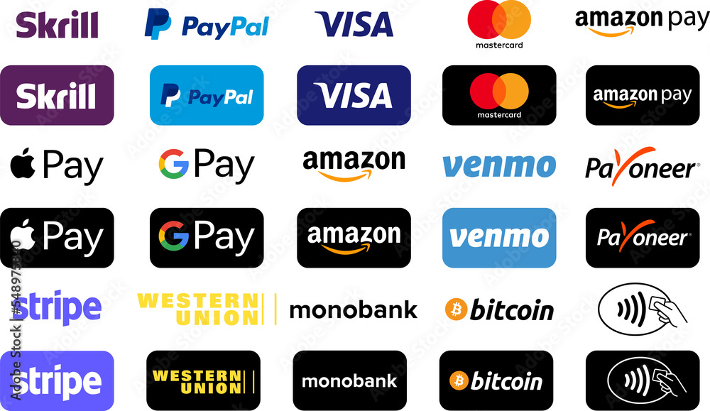 Complete set of icons and logos of famous world companies. Skrill ...