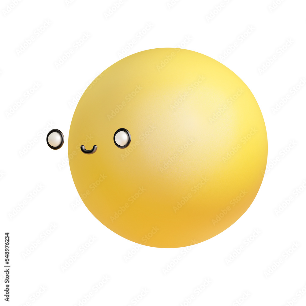 ภาพประกอบสต็อก Joy emoticon in portrait angle view. Funny cute cat face ...