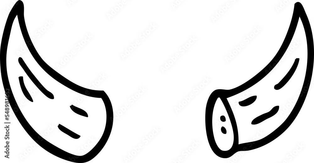 outline cartoon of horns Stock Vector | Adobe Stock