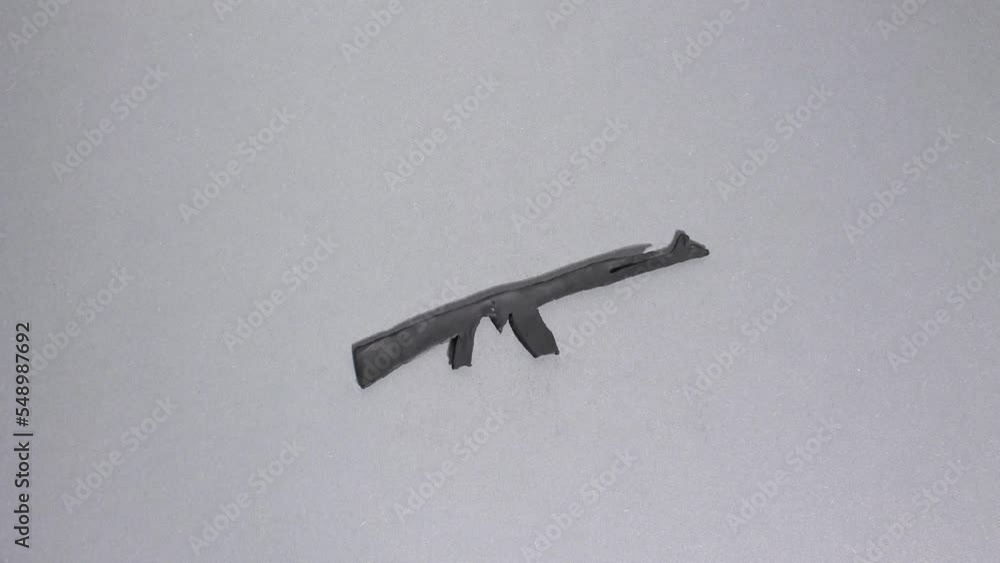 Plasticine Claymotion Stop Motion Animation Ukrainian Bandura Turns Into A Black Machine Gun On