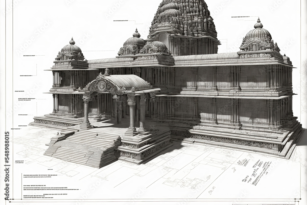 ภาพประกอบสต็อก AI generated image of the blueprint or construction plan ...