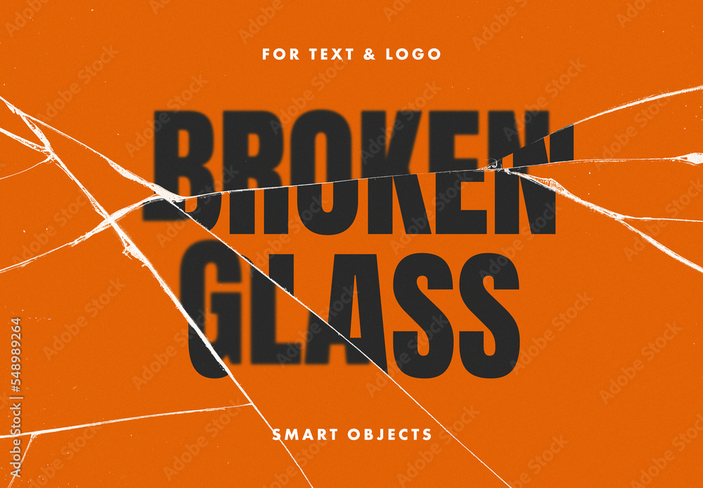 Broken Glass Text Effect Mockup Stock Template | Adobe Stock