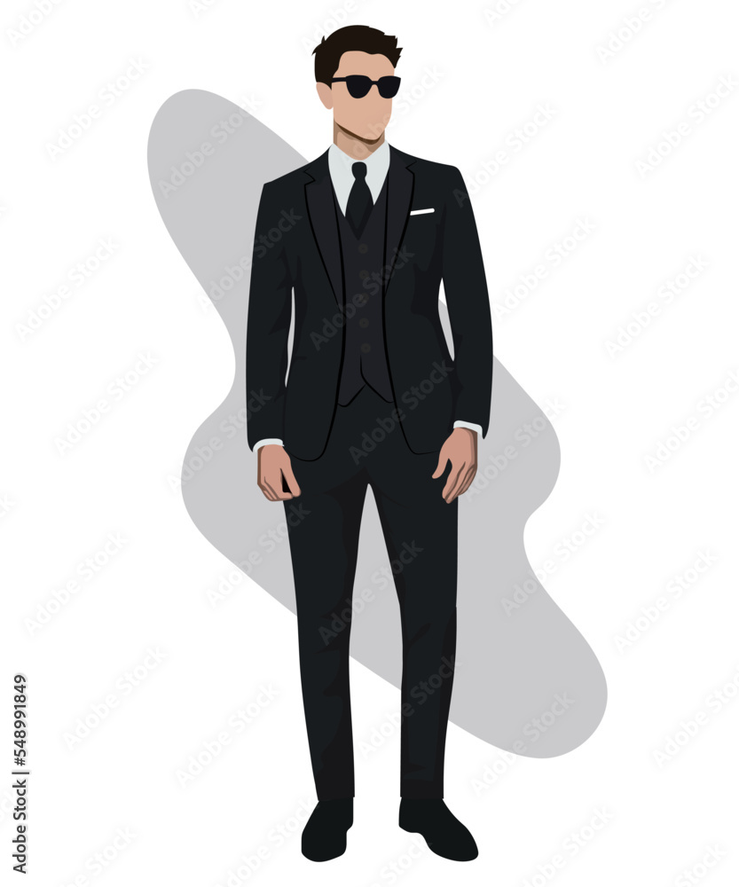 Stylish male businessman in a business suit on an interesting ...