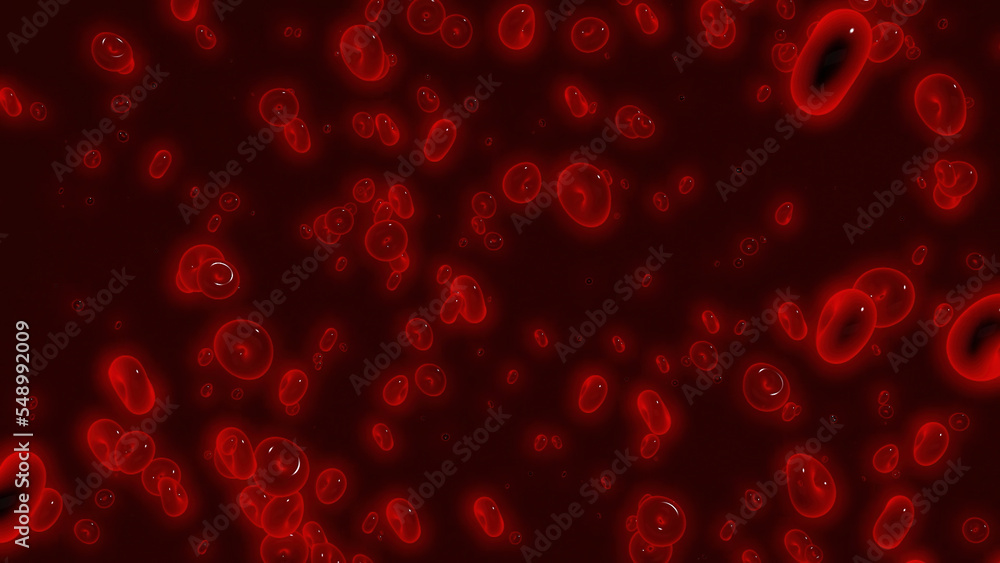 Moving 3d blood cells. Motion. Animation of biological cells in ...