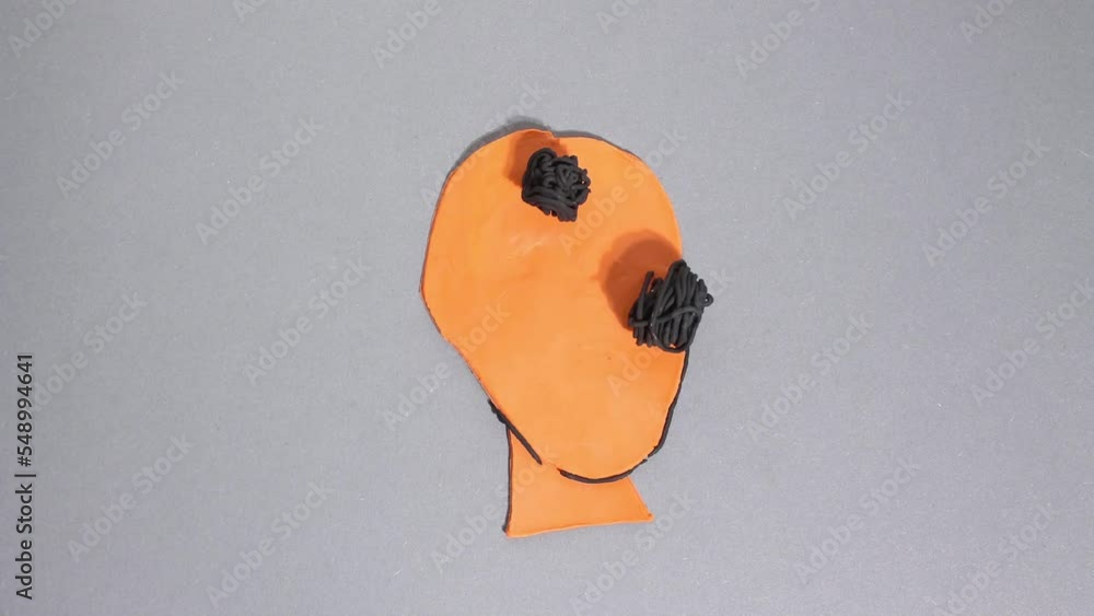 Plasticine claymotion stop motion animation, portrait of Cossack ...