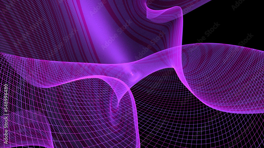 Black background. Motion.Bright purple patterns in 3d animation ...
