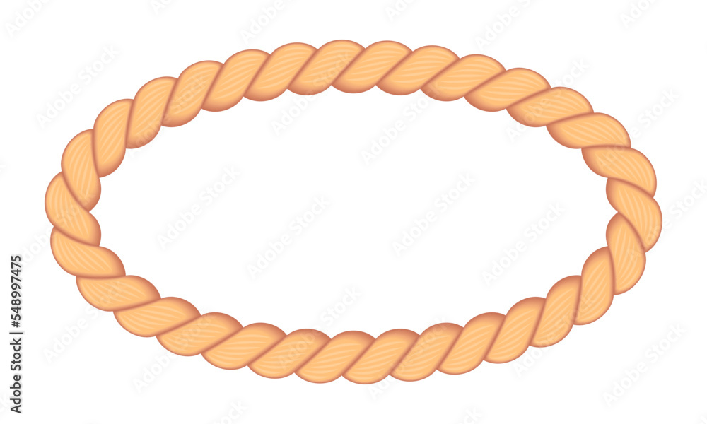 Vector illustration of circle rope frame isolated on white background ...