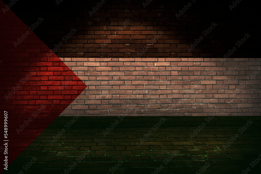 palestine flag on brick wall Stock Photo | Adobe Stock