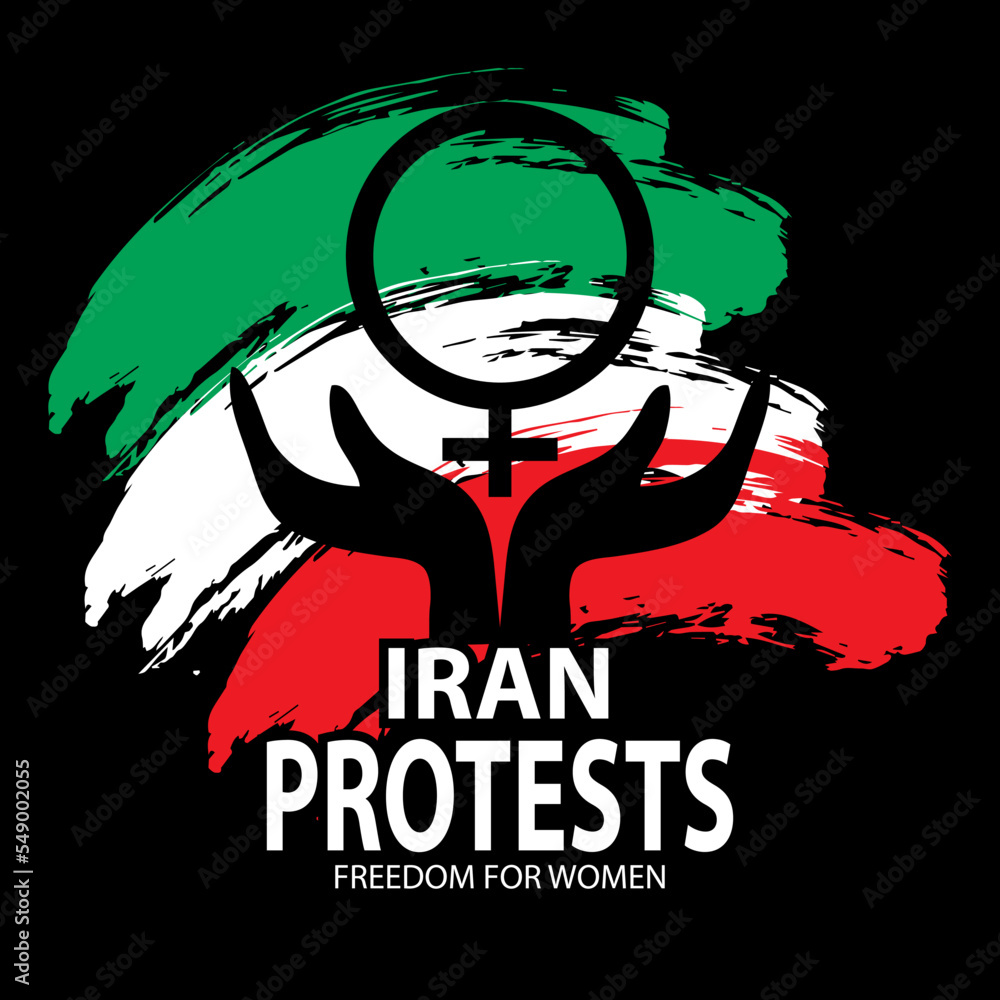 Iran protests concept. Poster design. Stock Vector | Adobe Stock