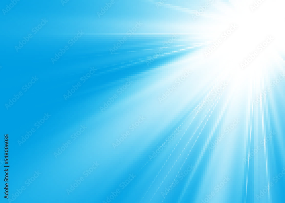 Sun on a blue background.Glowing isolated white transparent light ...