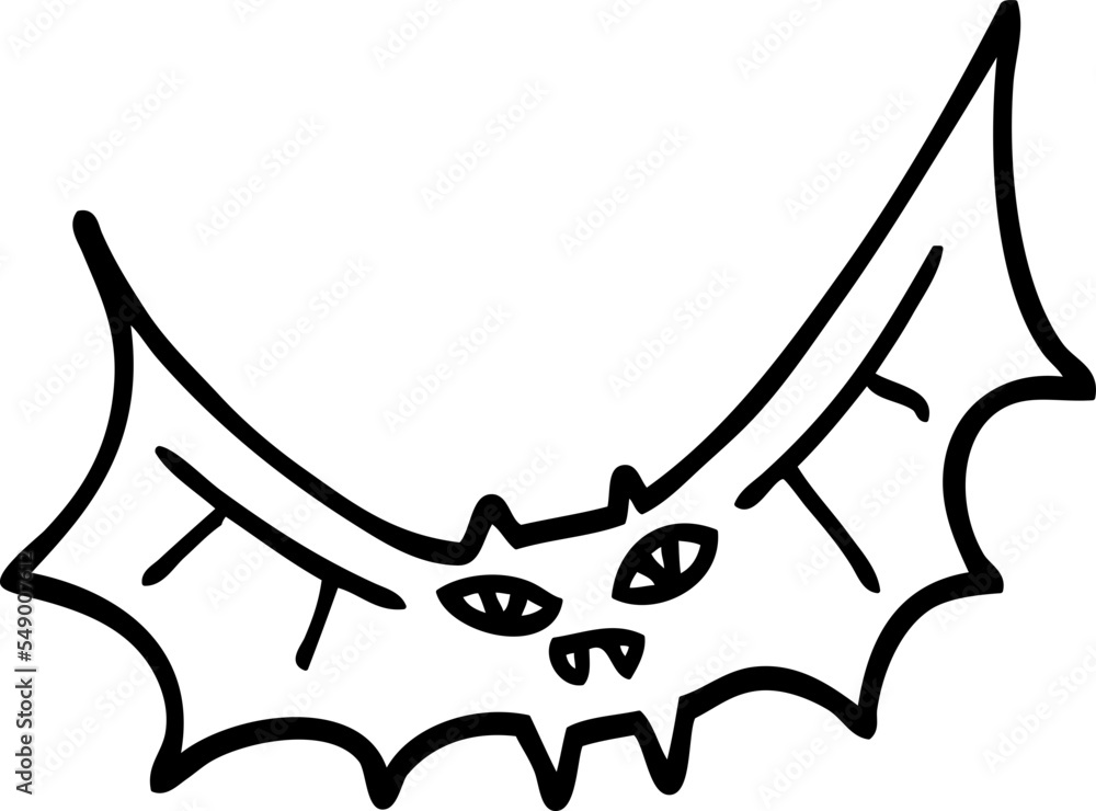 outline cartoon bat Stock Vector | Adobe Stock