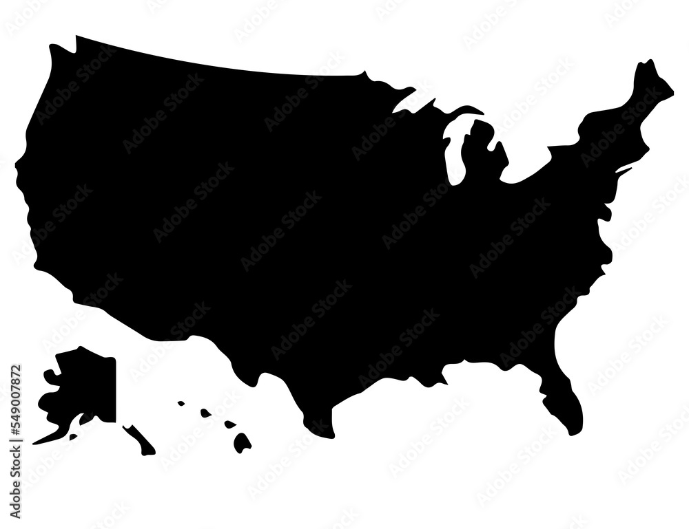 USA Map on Transparent Background PNG. Stock Illustration | Adobe Stock