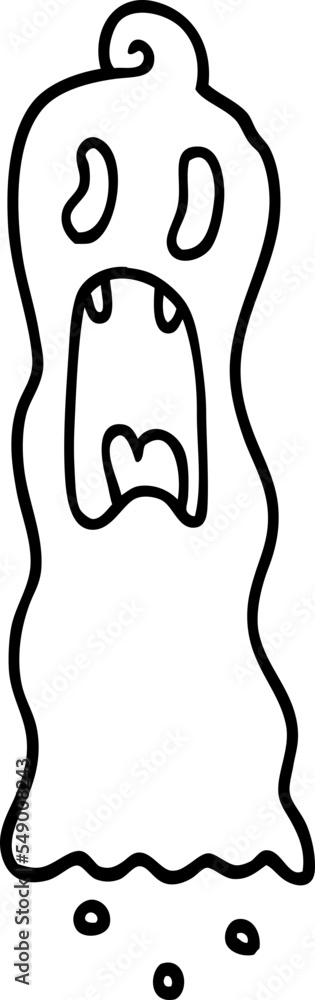 outline cartoon spooky ghost Stock Vector | Adobe Stock