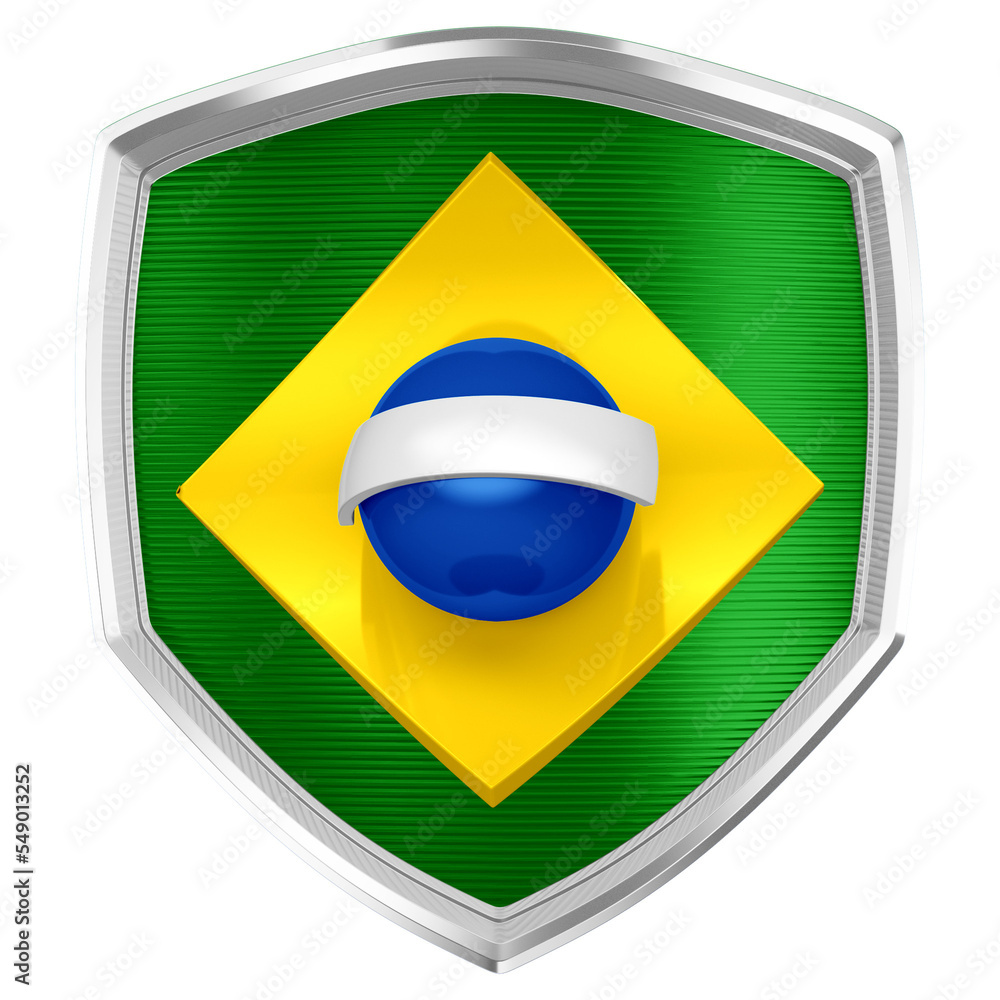 Escudo 3d do brasil Stock Illustration | Adobe Stock