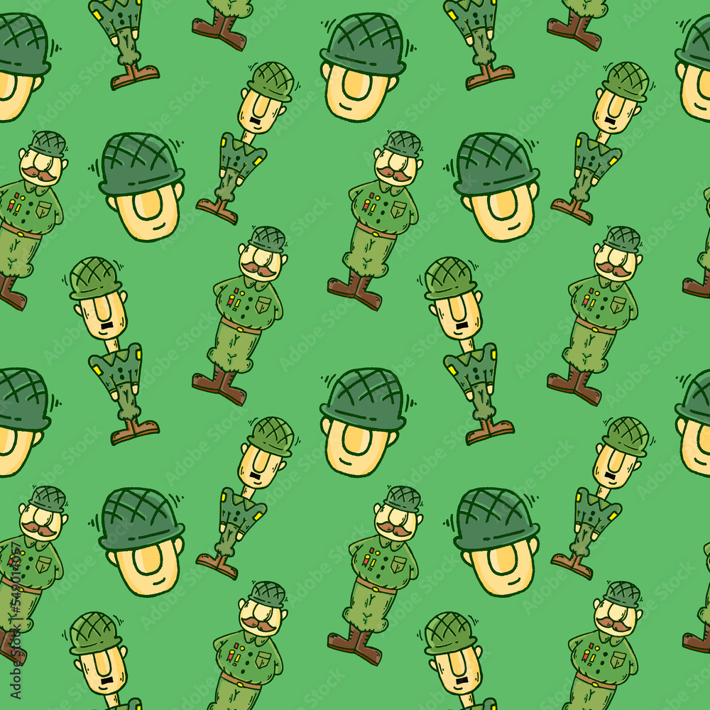 Cartoon Soldiers Pattern Clipart Stock Illustration | Adobe Stock