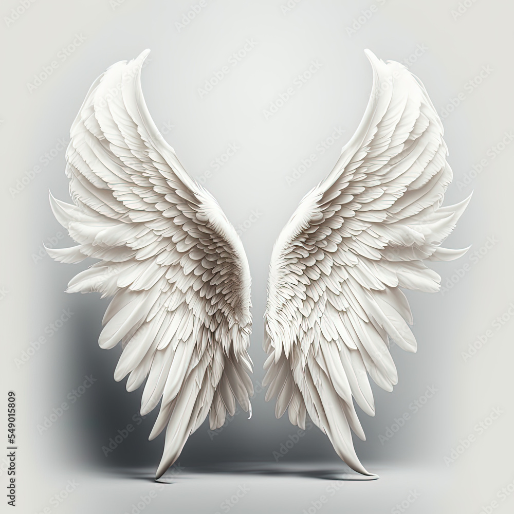 Angel Wings In White Generative Ai Stock Illustration Adobe Stock