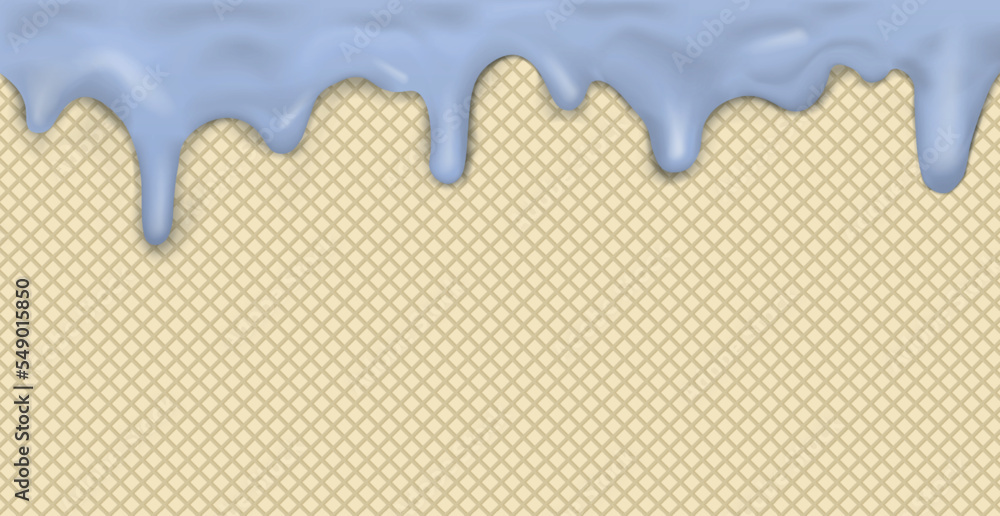 Sweet seamless panoramic ice cream pattern with dripping pink icing and ...