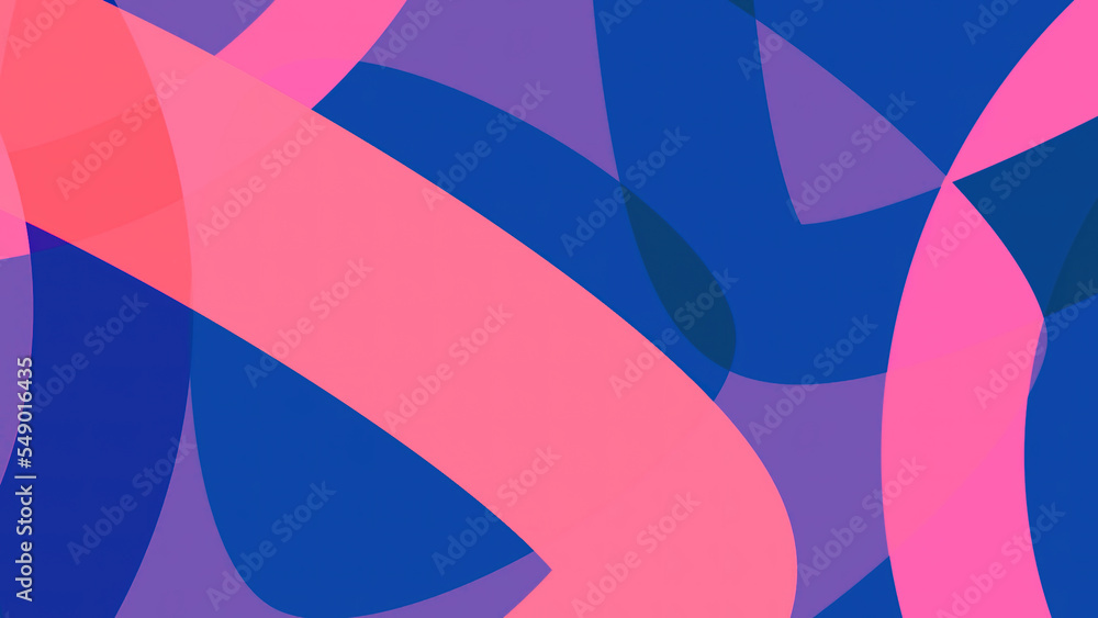 Blue and pink background. Motion.Light thick three D lines in ...