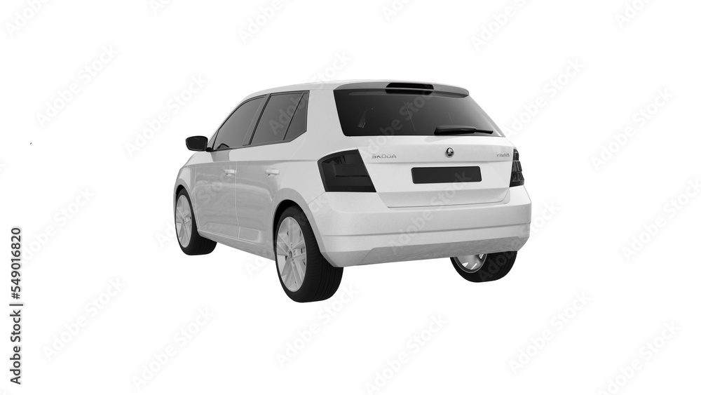 SKODA FABIA 3d rendering of SKODA car on transparent PNG background ...